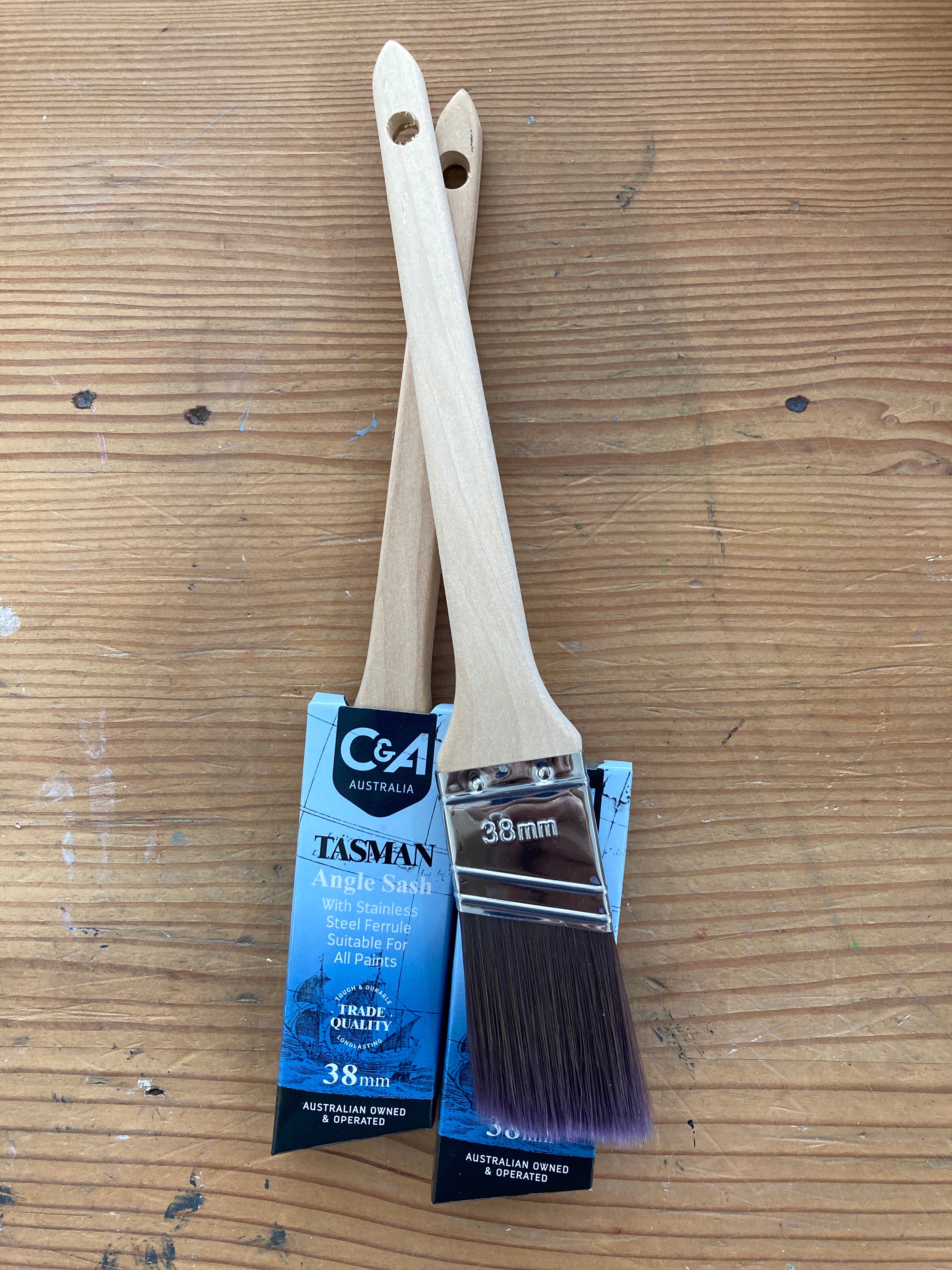 38mm Angle Sash Cutter Paint Brush - C&A Tasman range - new – Circle Paints